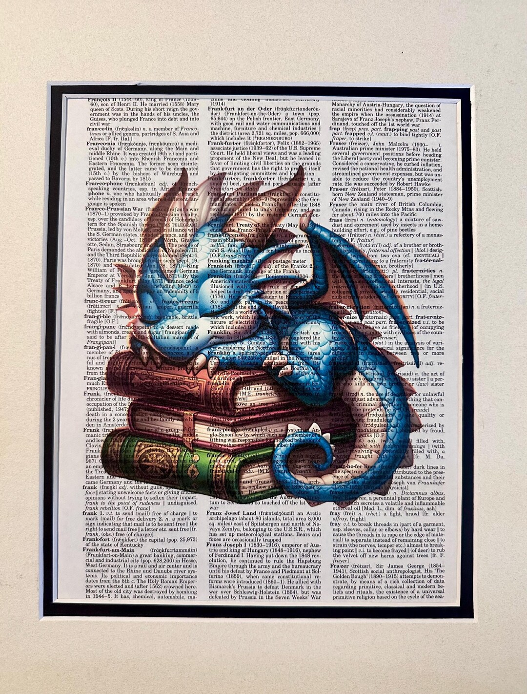 Upcycled Vintage Dictionary Sleeping Dragon Art - Etsy