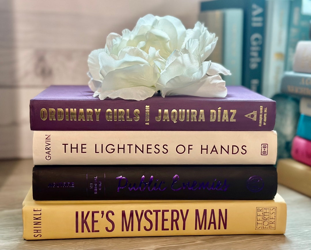 Purple Decorative Book Stack Set of 4 - Etsy