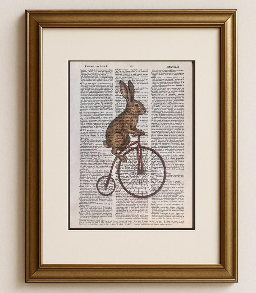 Upcycled Vintage Rabbit on Bike and Art - Etsy