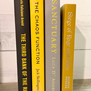 Mustard Yellow and Gray Decorative Book Stack - Etsy