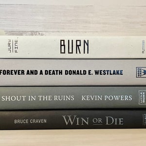 Black Gray and White Decorative Book Stack - Etsy