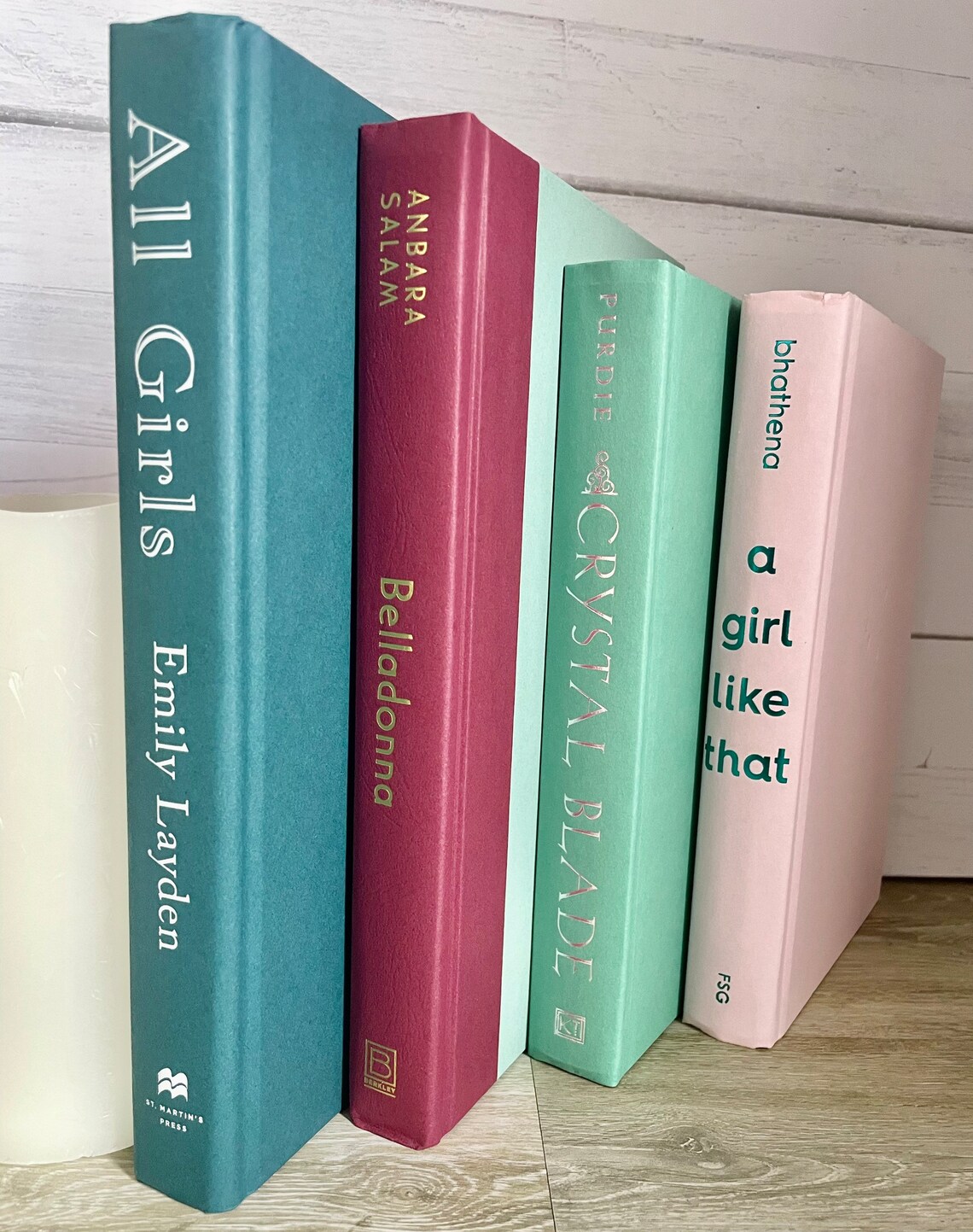 Pink and Blue Aqua Decorative Book Stack - Etsy