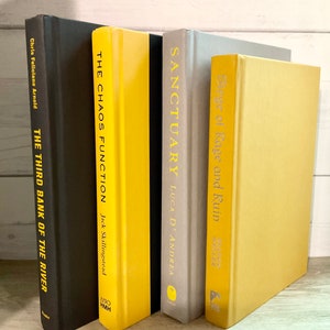 Mustard Yellow and Gray Decorative Book Stack - Etsy