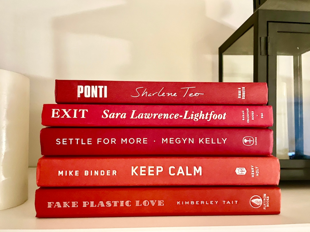 Decorative Book Stack in Red - Etsy