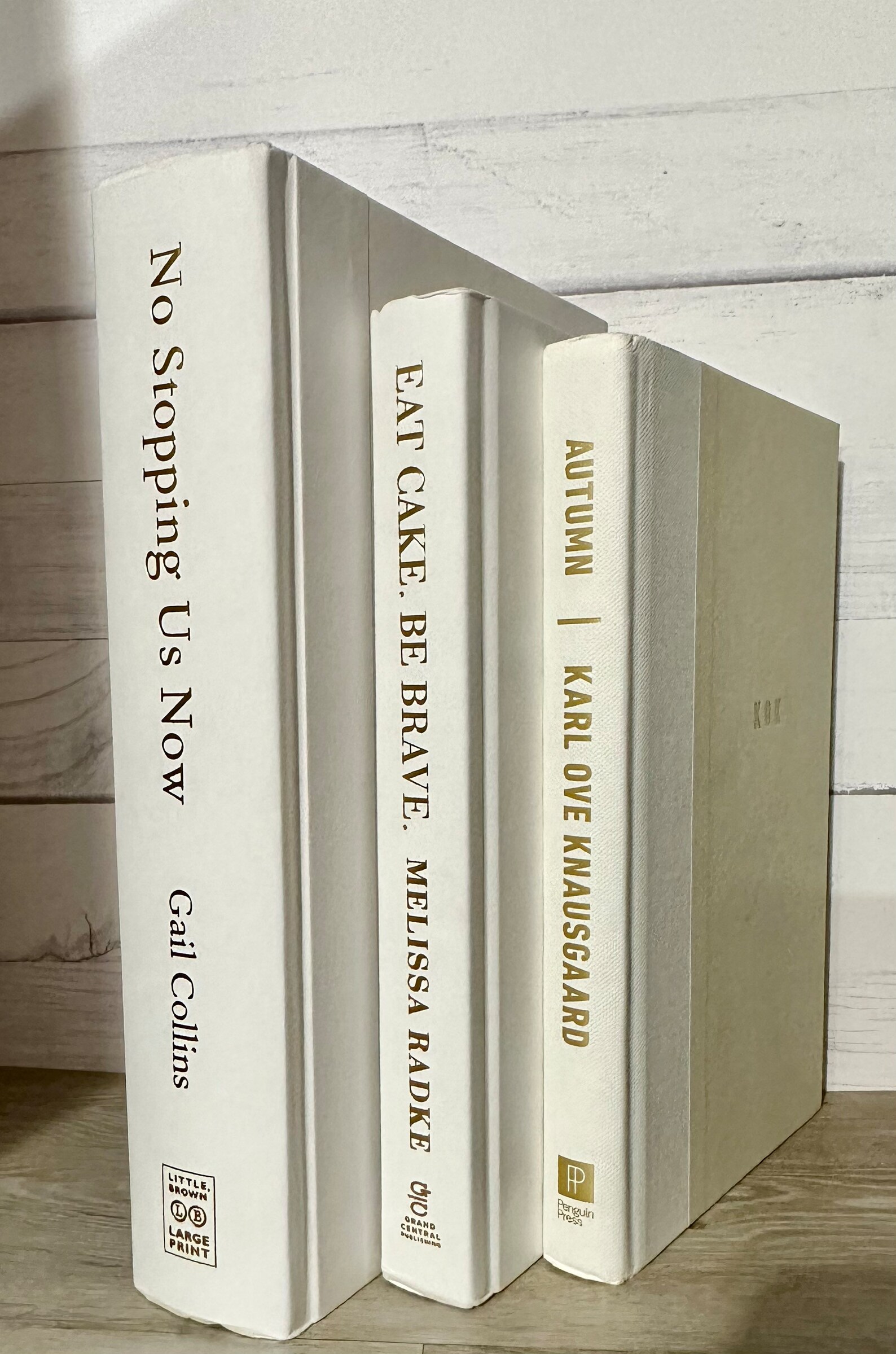 White and Gold Decorative Book Stack - Etsy