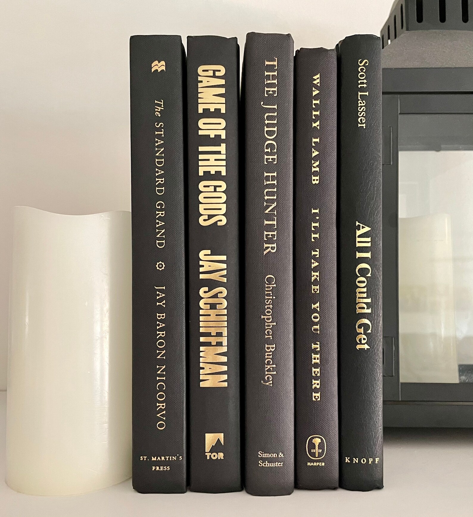 Black and Gold Decorative Book Collection Stack Set - Etsy