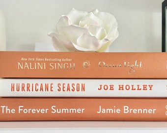 Black and Orange Decorative Book Stack | Etsy