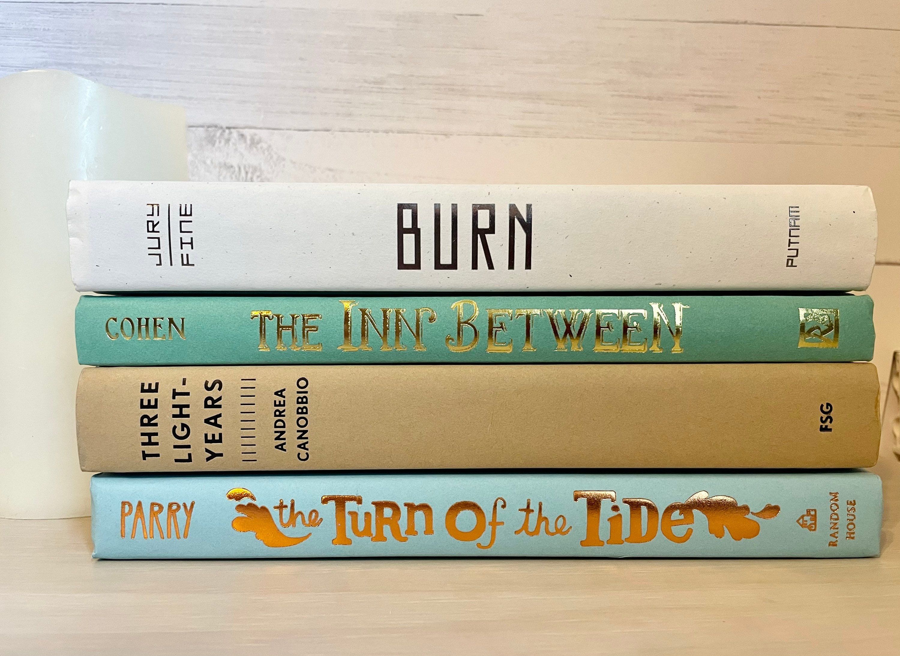 Blue Green Decorative Book Stack - Etsy