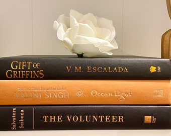Pink Navy and Orange Decorative Book Stack - Etsy