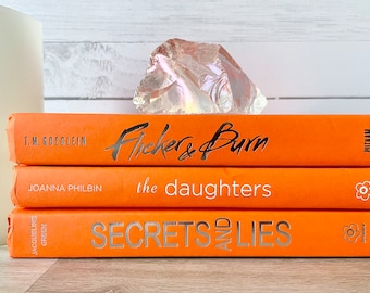 Pink Navy and Orange Decorative Book Stack - Etsy