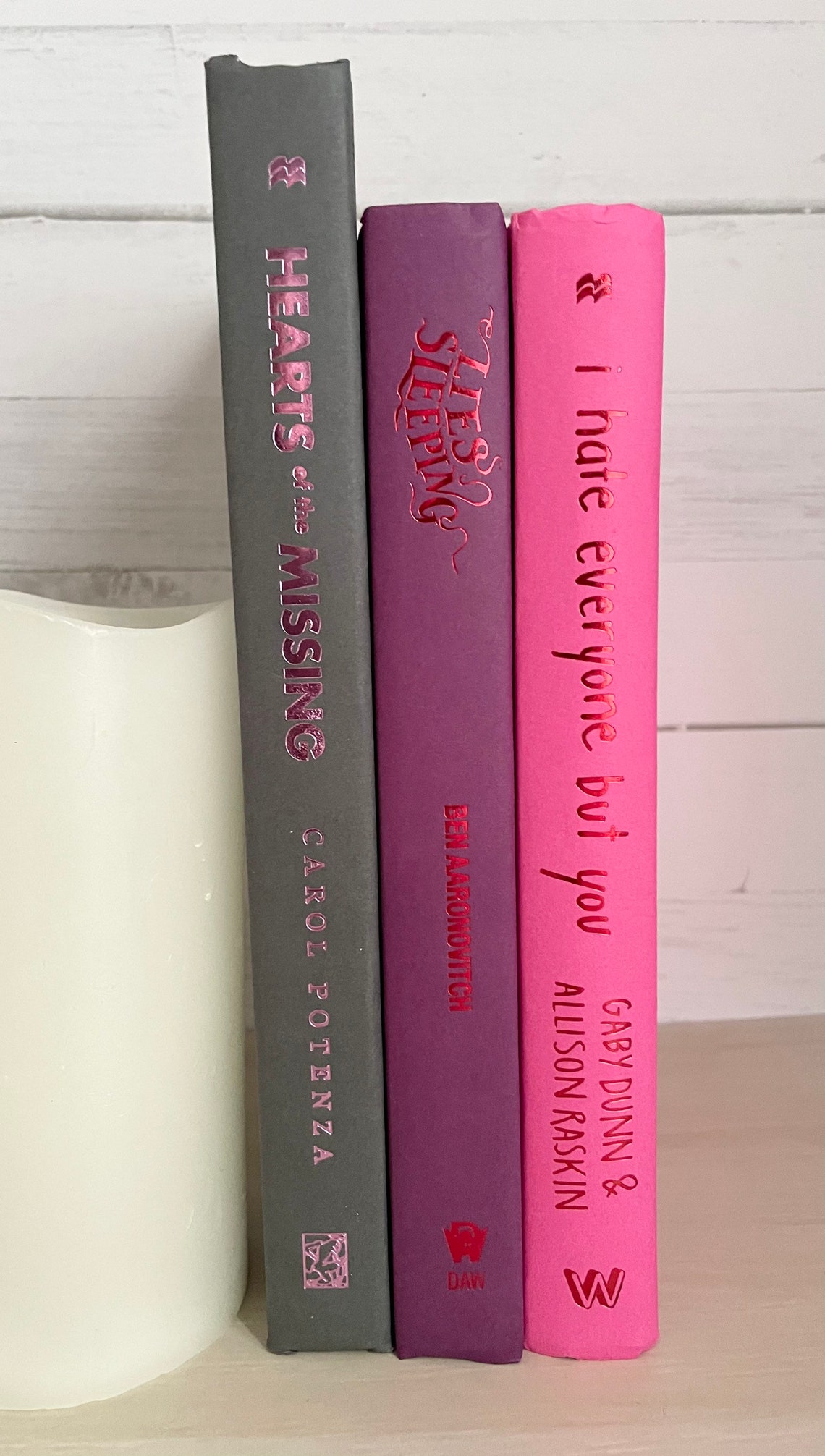 Bright Pink Decorative Book Stack | Etsy