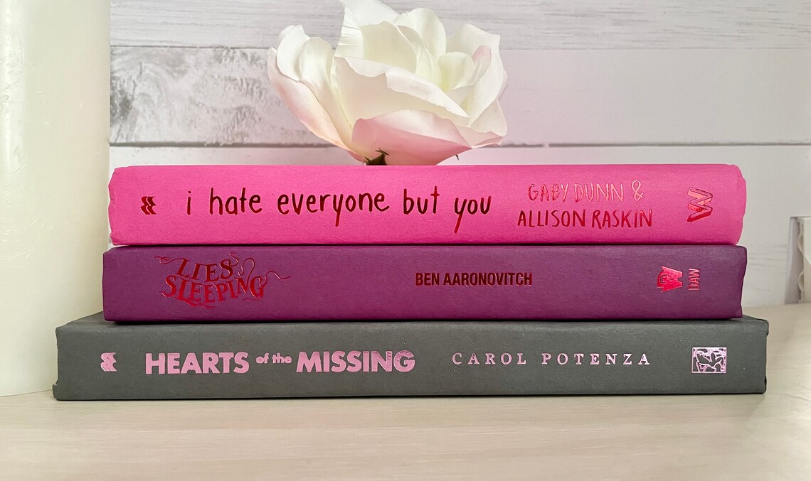 Bright Pink Decorative Book Stack | Etsy