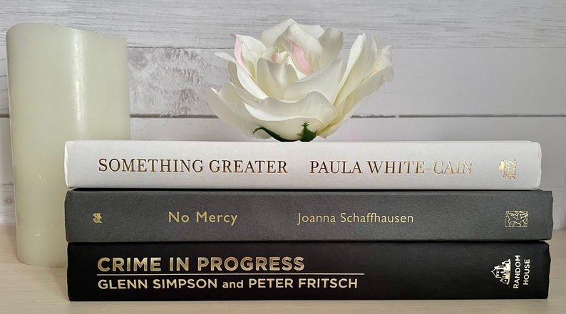 Neutral Gold Decorative Book Stack | Etsy