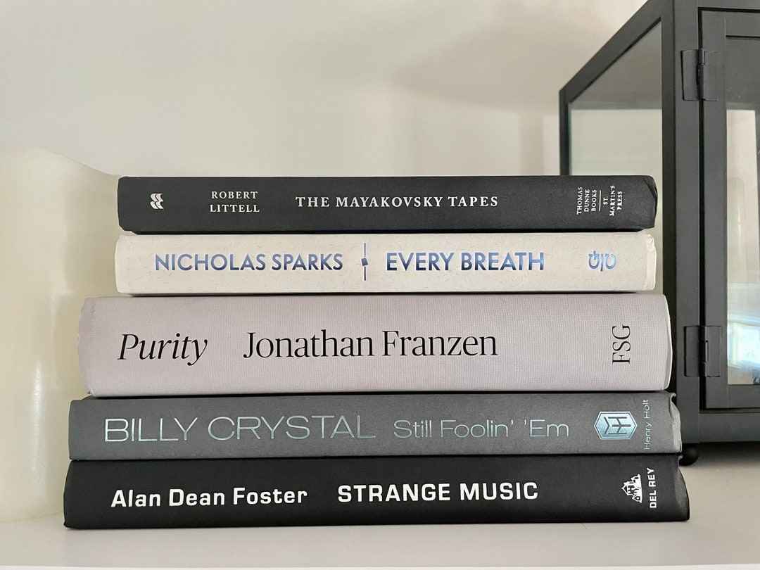 Black and Gray Decorative Book Stack - Etsy