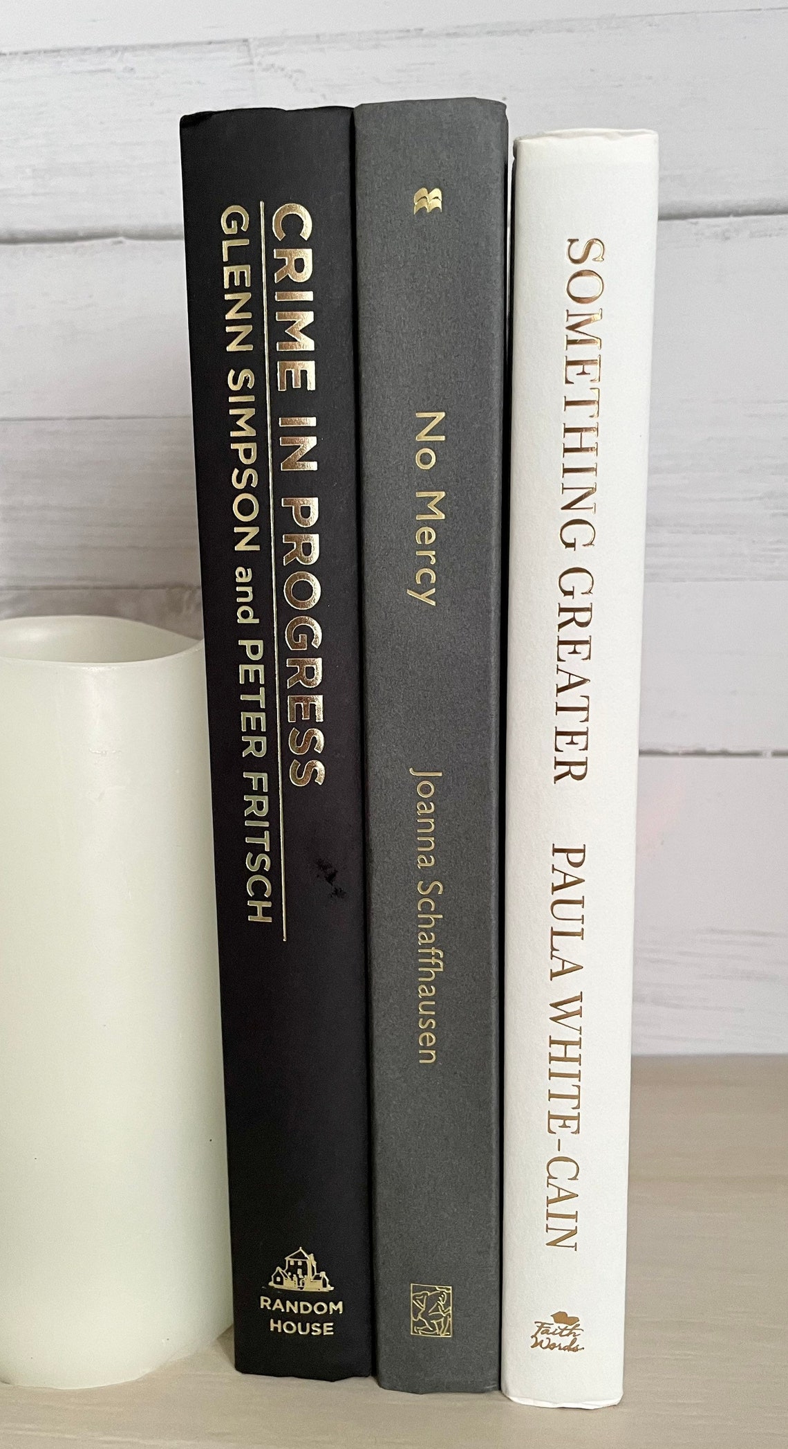 Neutral Gold Decorative Book Stack | Etsy