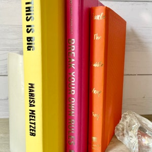 Pink Orange and Yellow Decorative Book Stack - Etsy