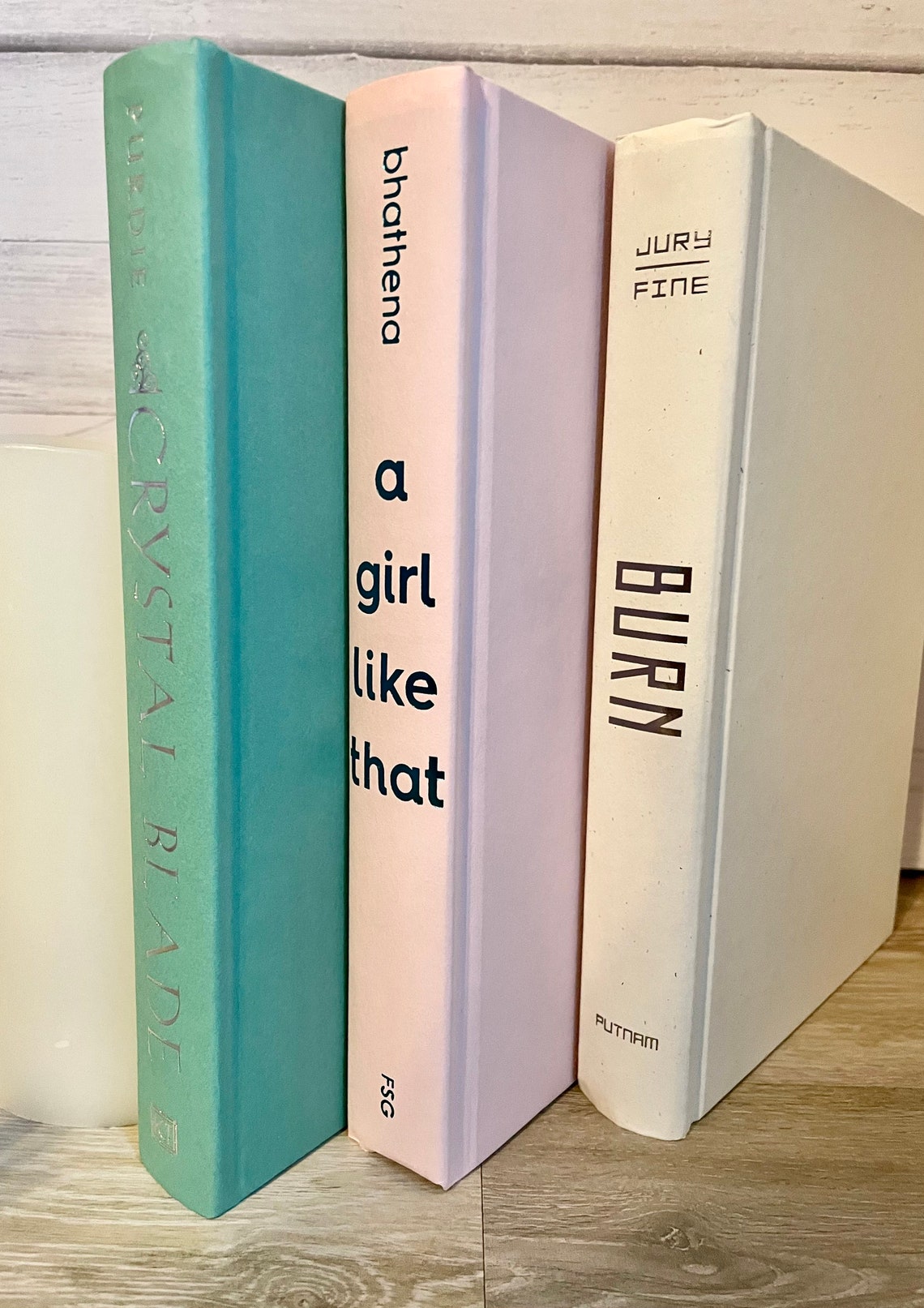 Pink and Aqua Decorative Book Stack - Etsy