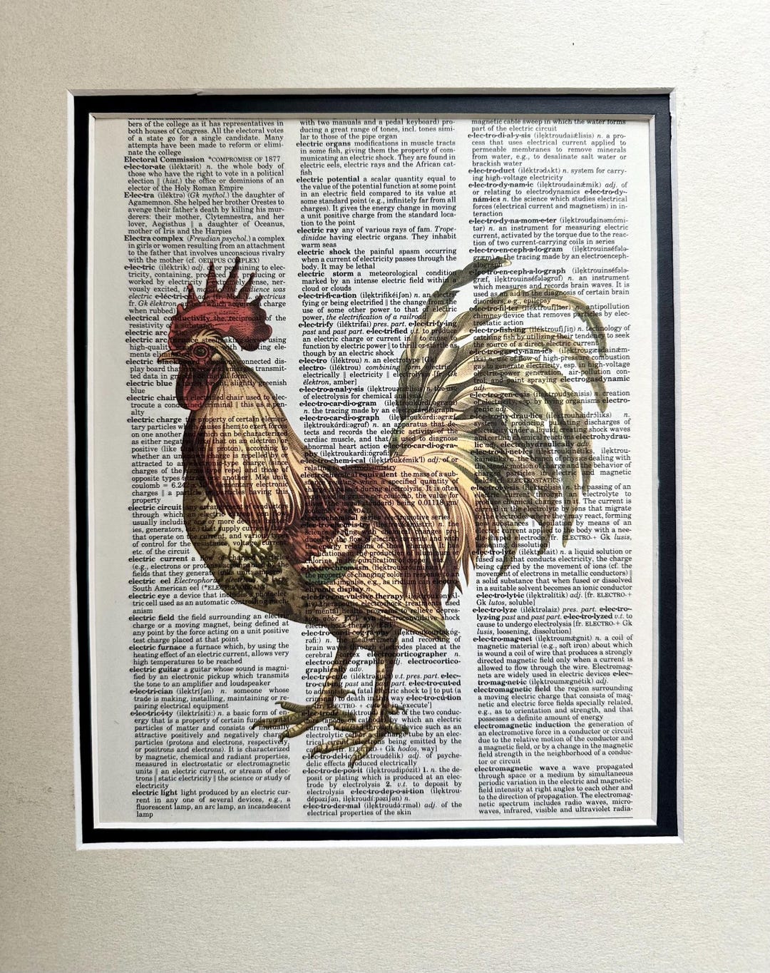 Upcycled Vintage Dictionary Chicken Art - Etsy