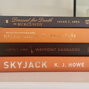 Black and Orange Decorative Book Stack - Etsy