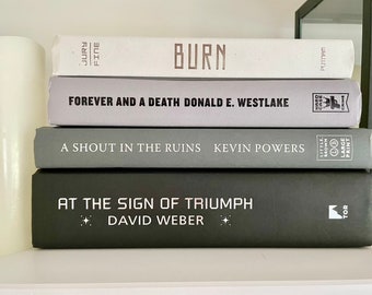 Black and White Decorative Book Stack | Etsy