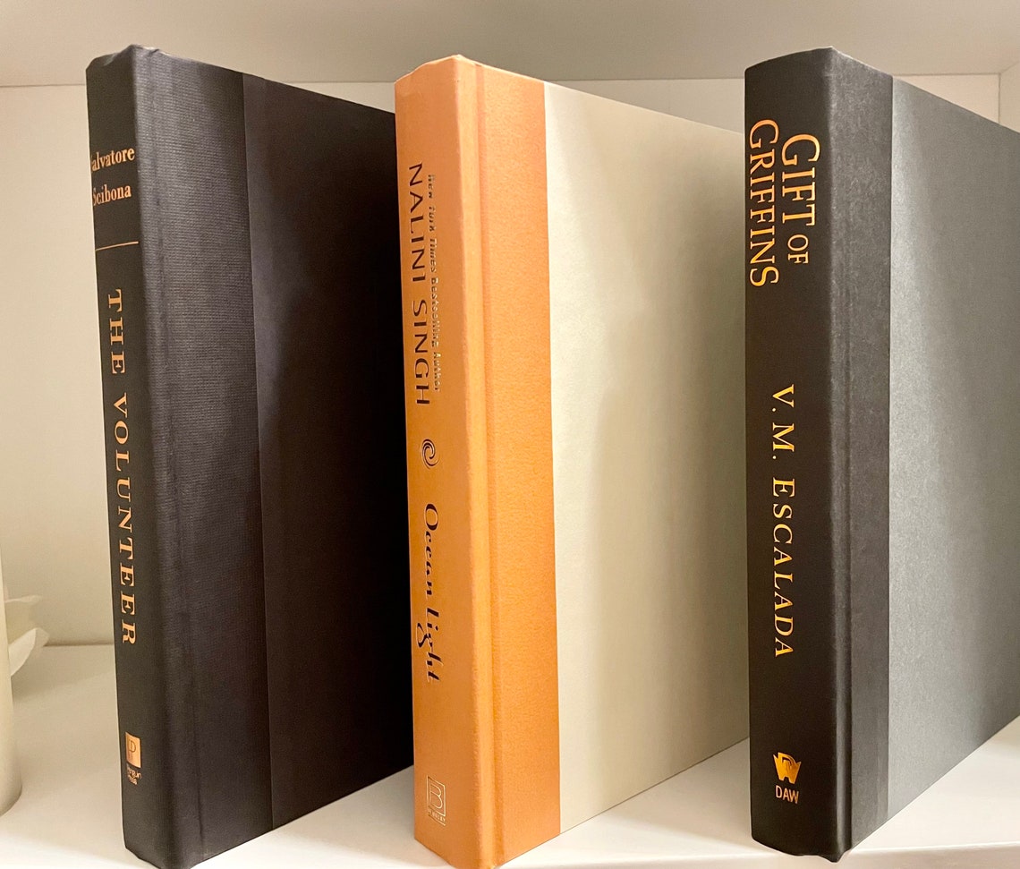 Black and Orange Decorative Book Stack | Etsy