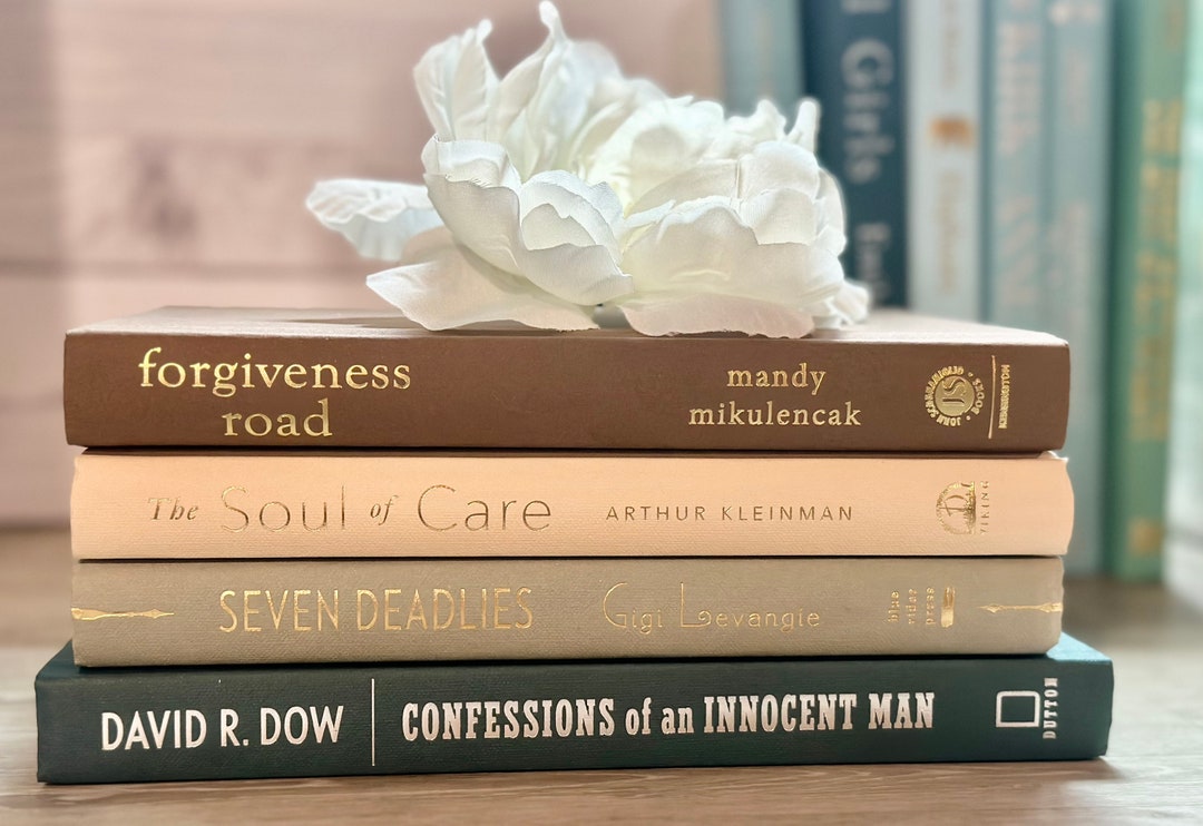 Decorative Book Stack in Earth Tones - Etsy