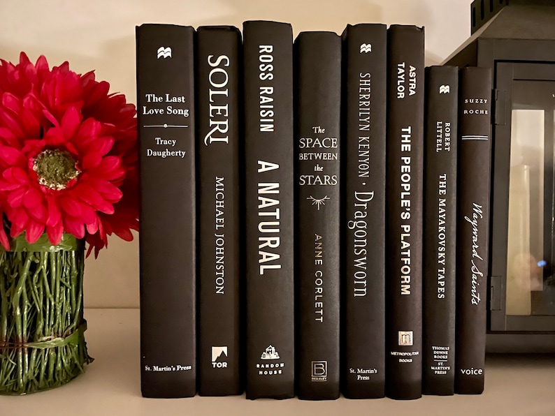 Black and White Decorative Book Stack Set - Etsy