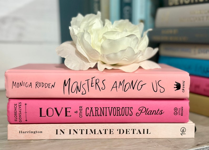 Shades of Pink Decorative Book Stack - Etsy