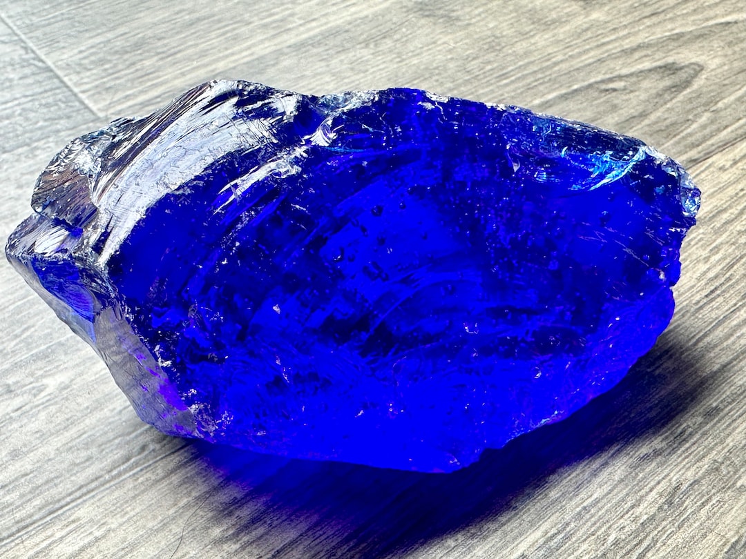 Dark Blue Decorative Glass Rock - Etsy
