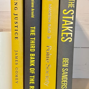 Mustard Yellow and Gray Decorative Book Stack - Etsy