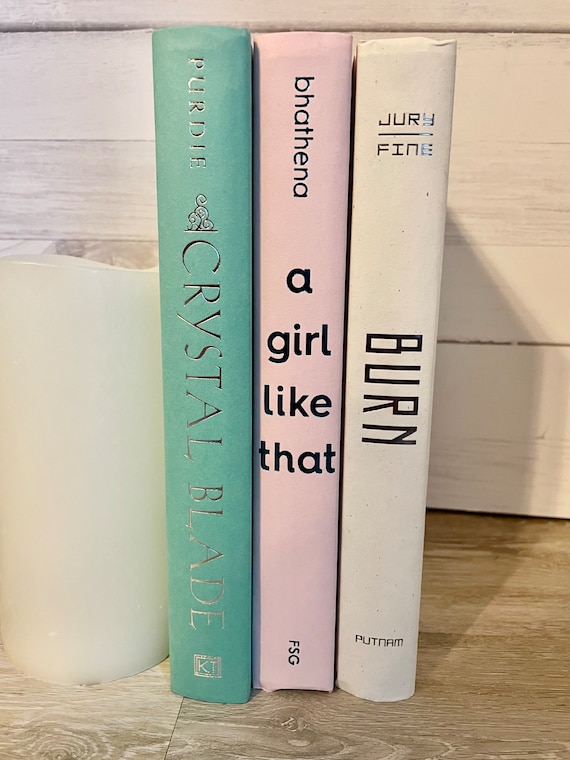 Pink and Aqua Decorative Book Stack - Etsy