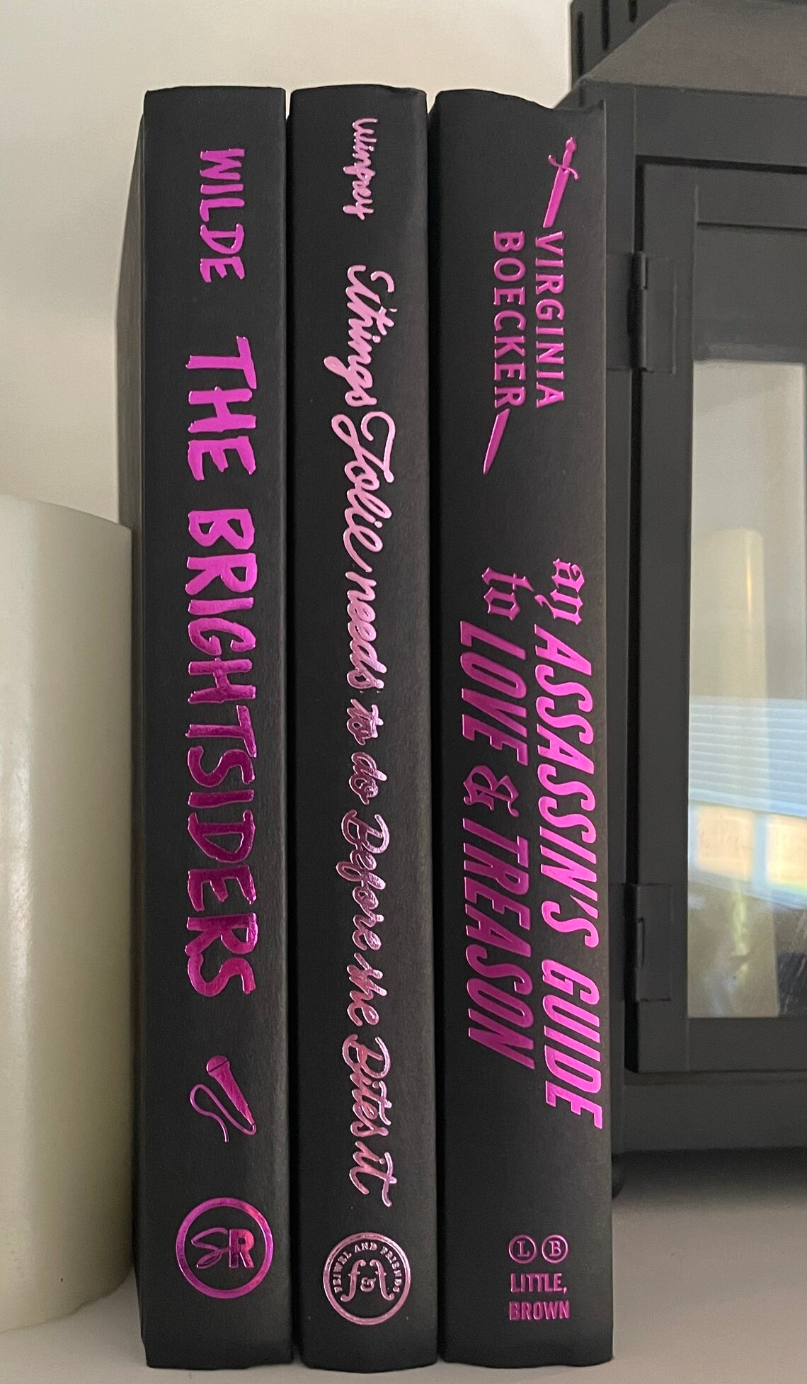 Black and Pink Decorative Book Stack - Etsy