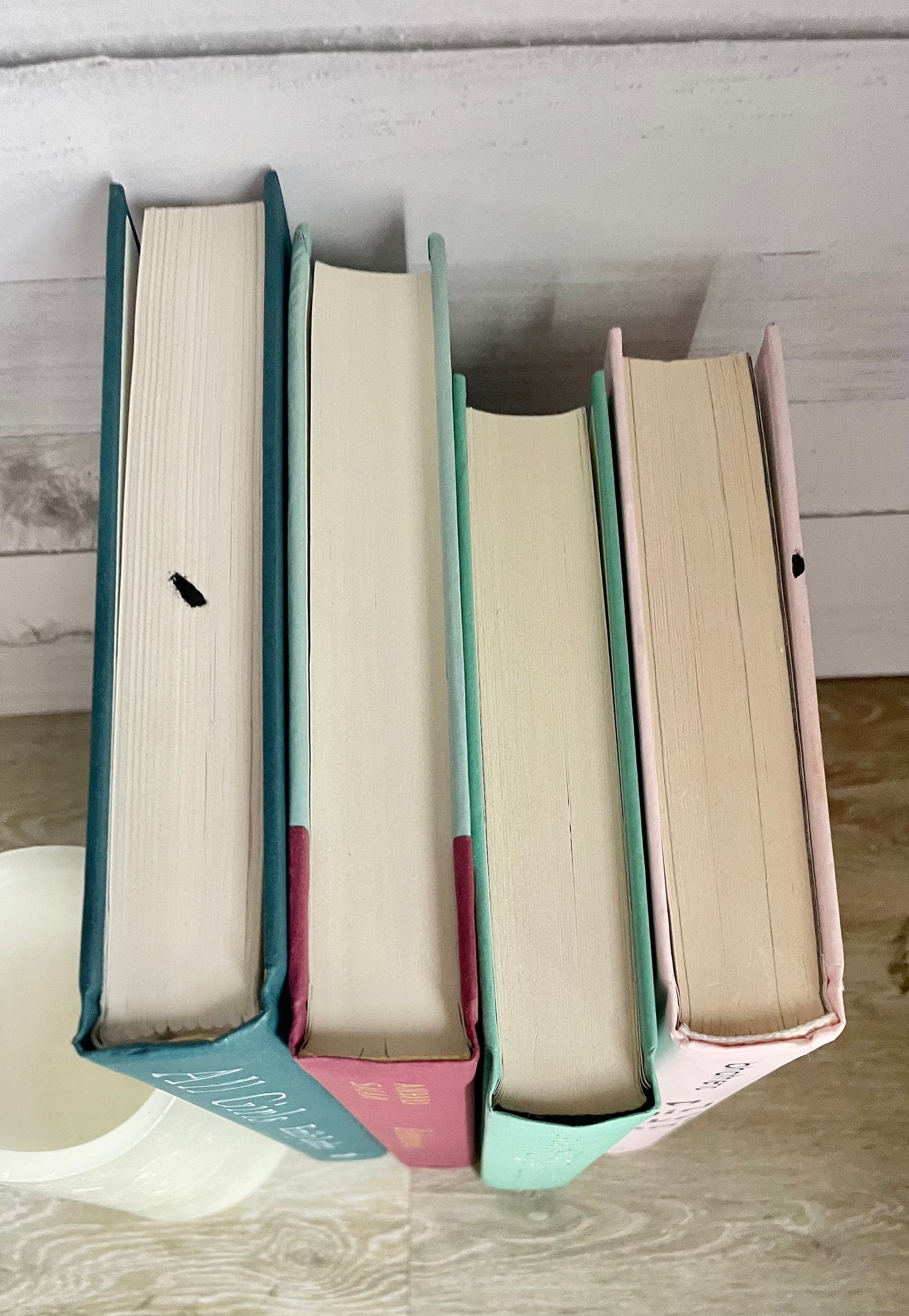 Pink and Blue Aqua Decorative Book Stack - Etsy
