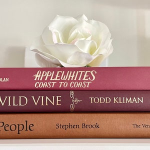 Brown Maroon and Burgundy Decorative Book Stack - Etsy