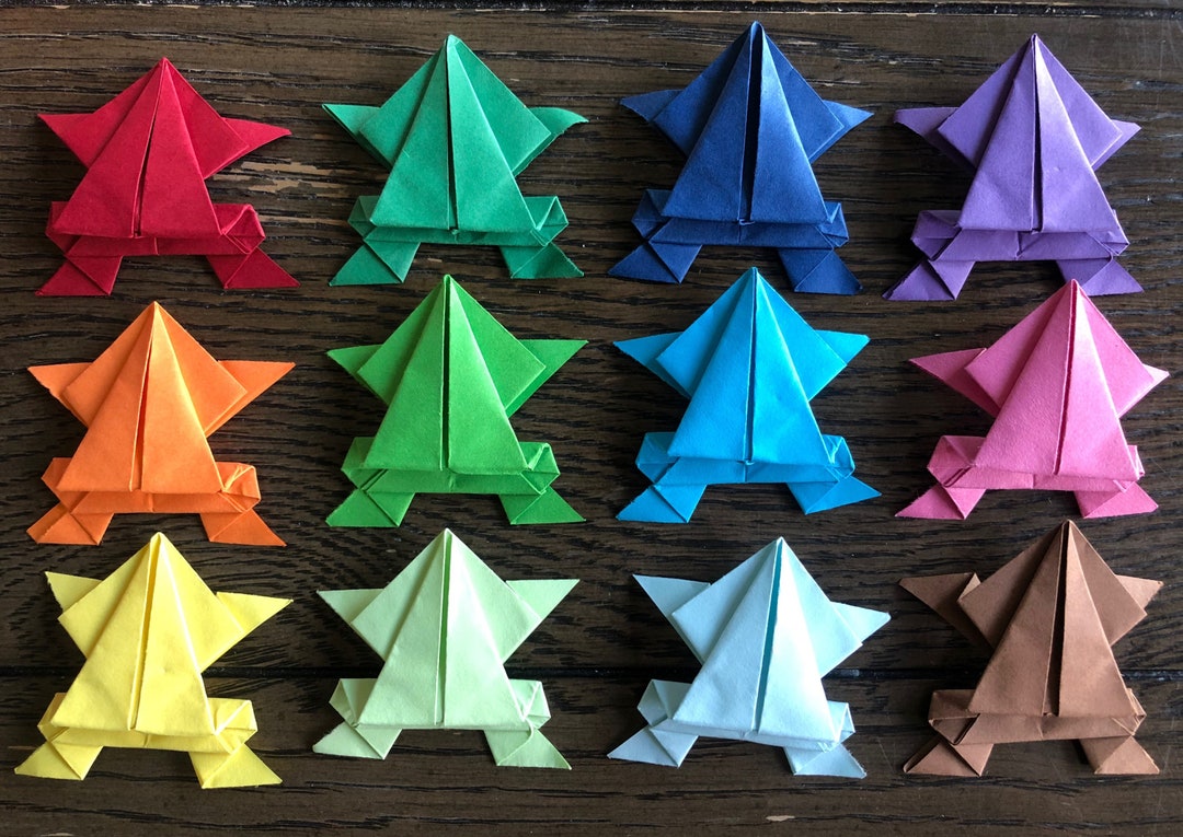 6 Paper Origami Jumping Frogs Solid Color - Etsy