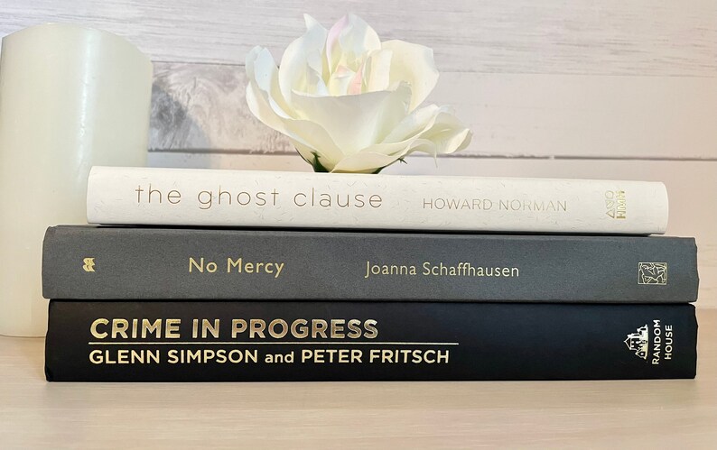 Neutral Gold Decorative Book Stack - Etsy