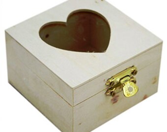 Wooden heart box | Etsy