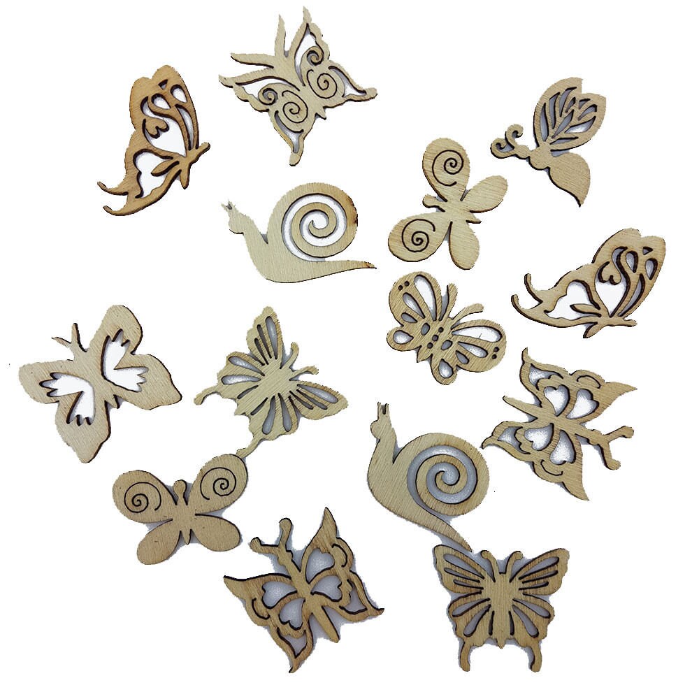 4 PCS Wood Cut Outs Crafts Scrapbooking Die Cut Butterfly | Etsy