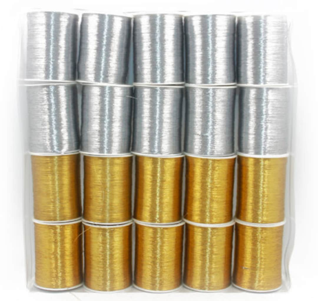 Gold Silver Metallic Glitter Thread 20PC 1mm Shiny Decorative ...