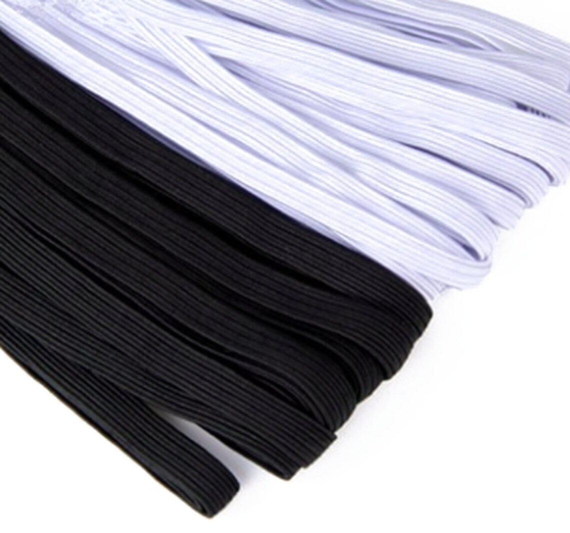 Premium Quality White Flat Cord 6mm Elastic Black/white for - Etsy UK