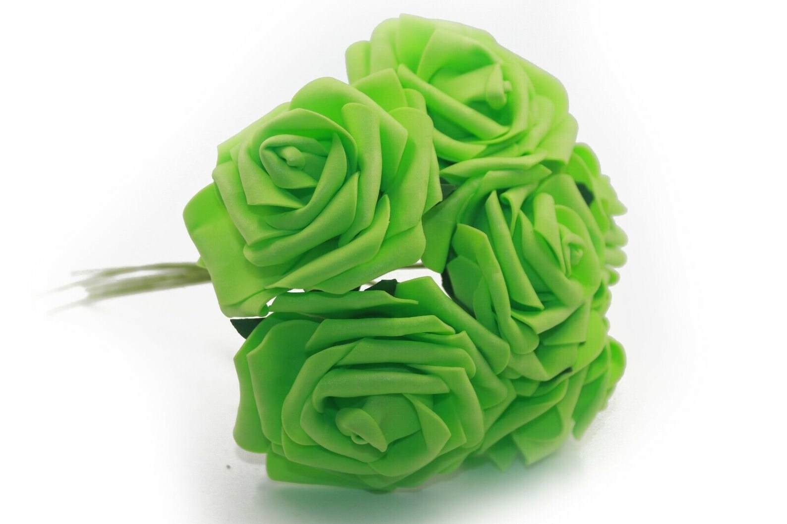 Lime Green 8CM FOAM ROSES Bunch of 6 Colourfast Artificial - Etsy