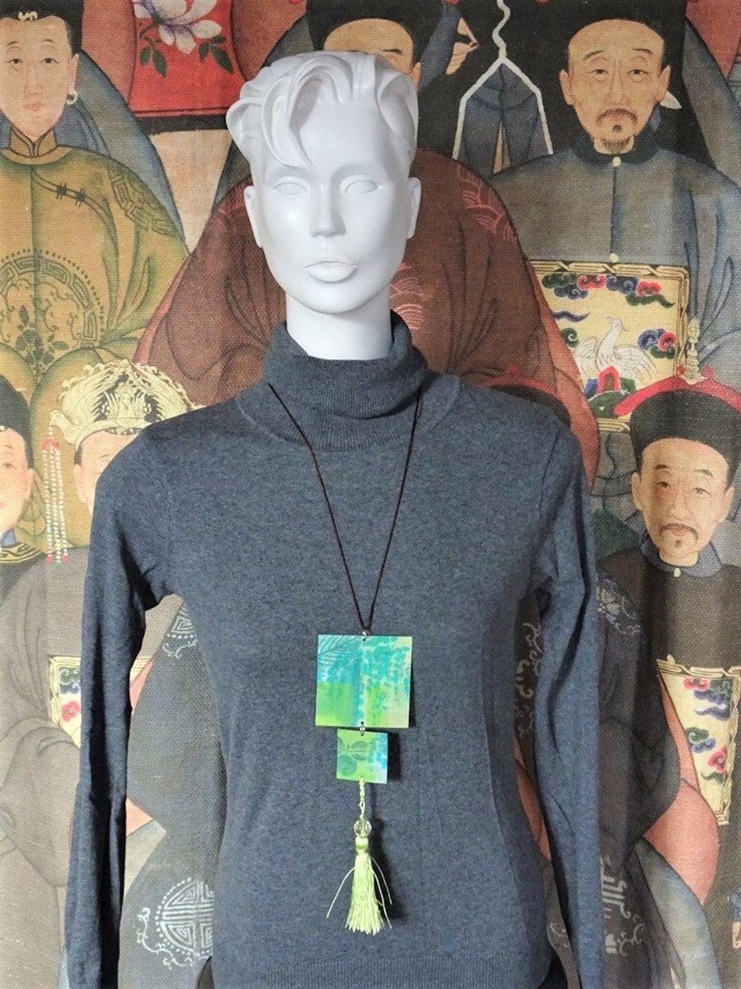 Paper Jewelry. Cardboard Jewelry. Cardboard and Paper Long Necklace ...