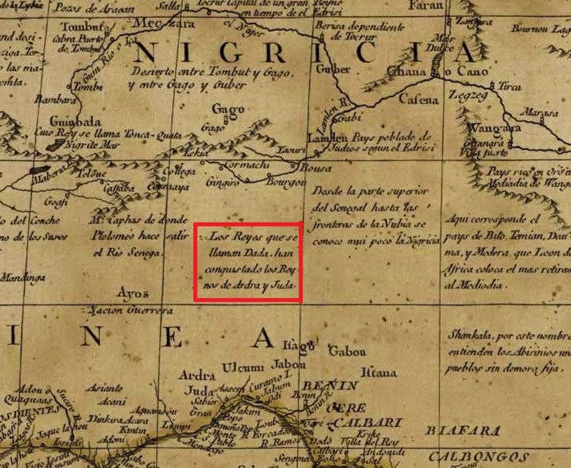 1771 Spanish Map of Africa: Kingdom of Judah - A1 Size - Etsy
