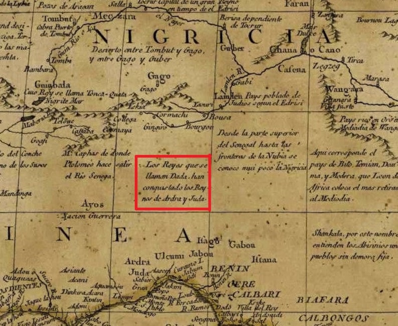1771 Spanish Map of Africa: Kingdom of Judah - A1 Size - Etsy