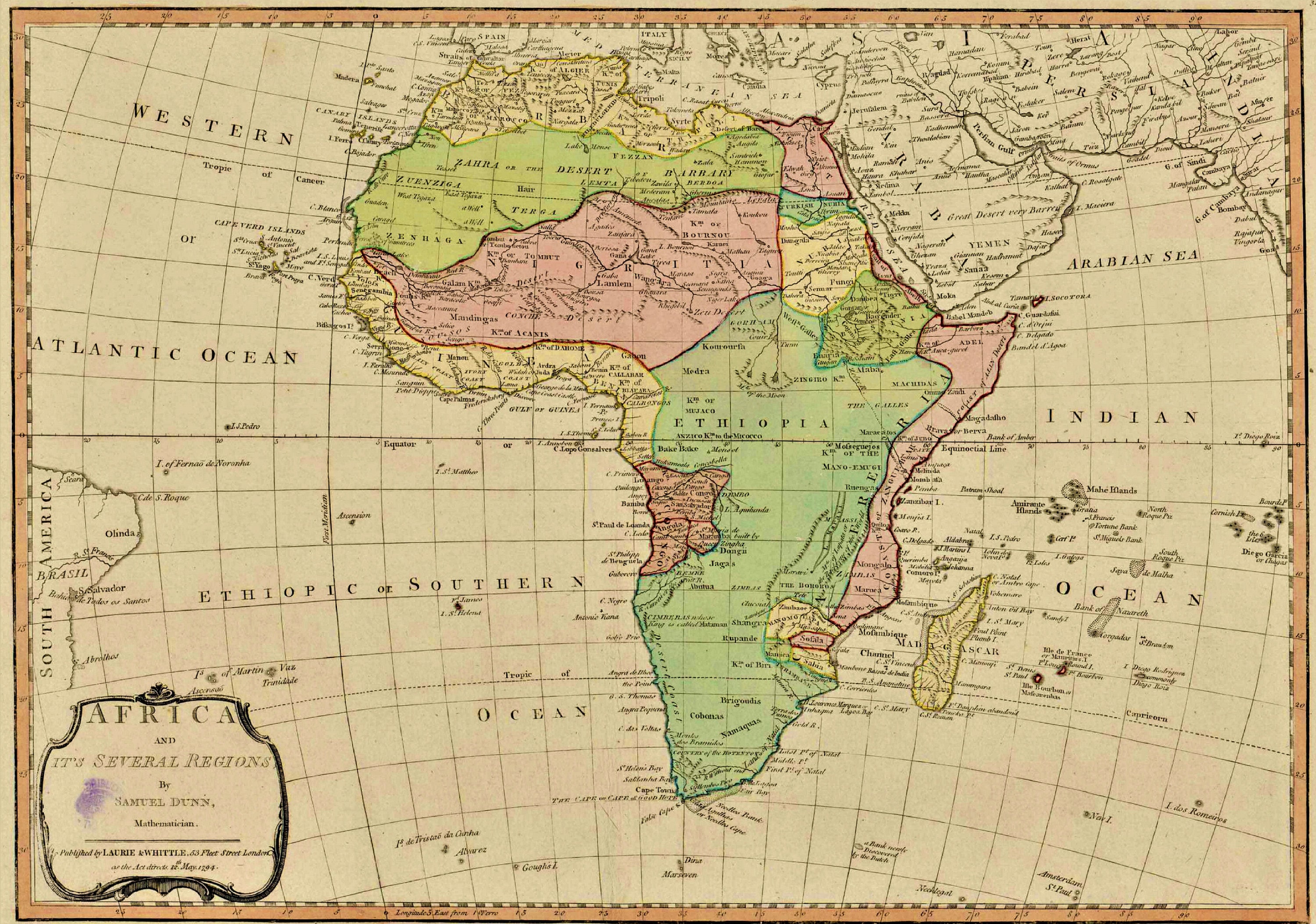 1794 British Map of Africa: Kingdom of Judah - Samuel Dunn (A1) - Etsy