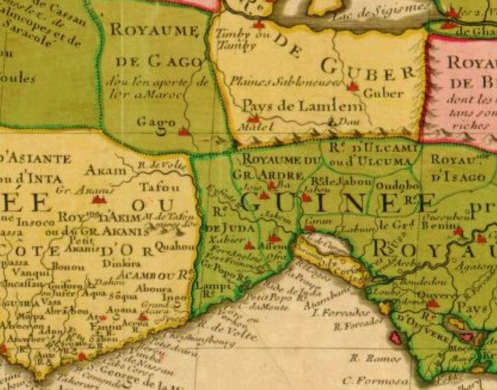 1718 French Map | Showing the Kingdom of Judah on the West Coast of ...