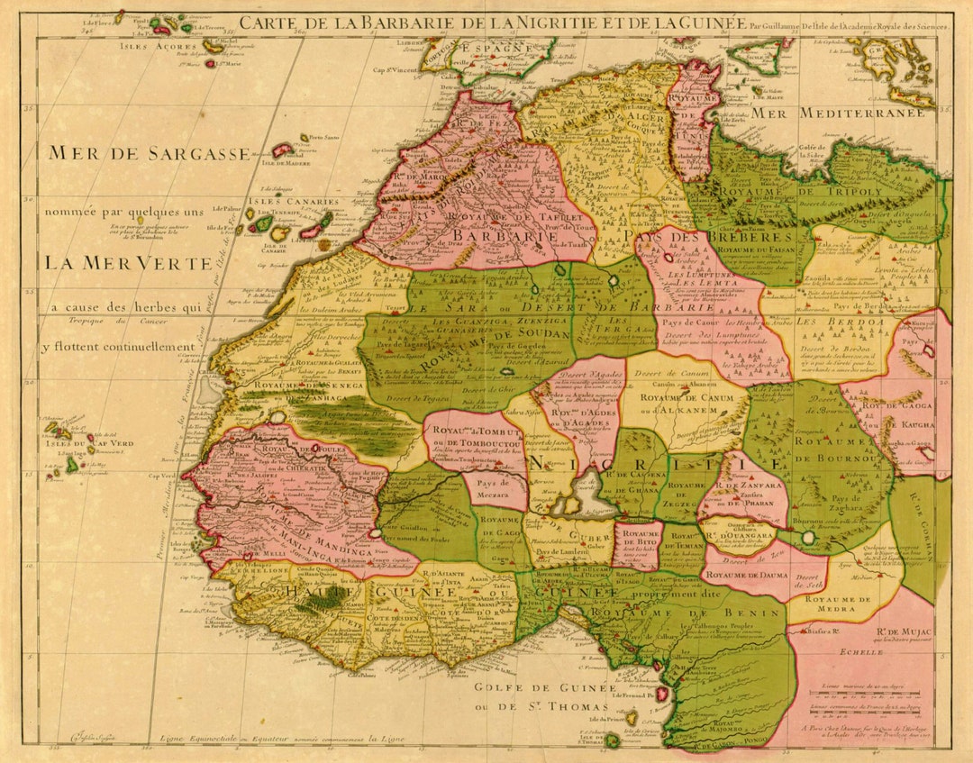 1718 French Map | Showing the Kingdom of Judah on the West Coast of ...