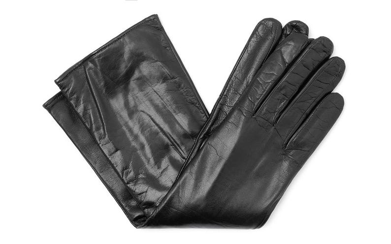 Women's Long WOOL Lined Gloves - BLACK - Hairsheep Leather - Size 6.5 ...