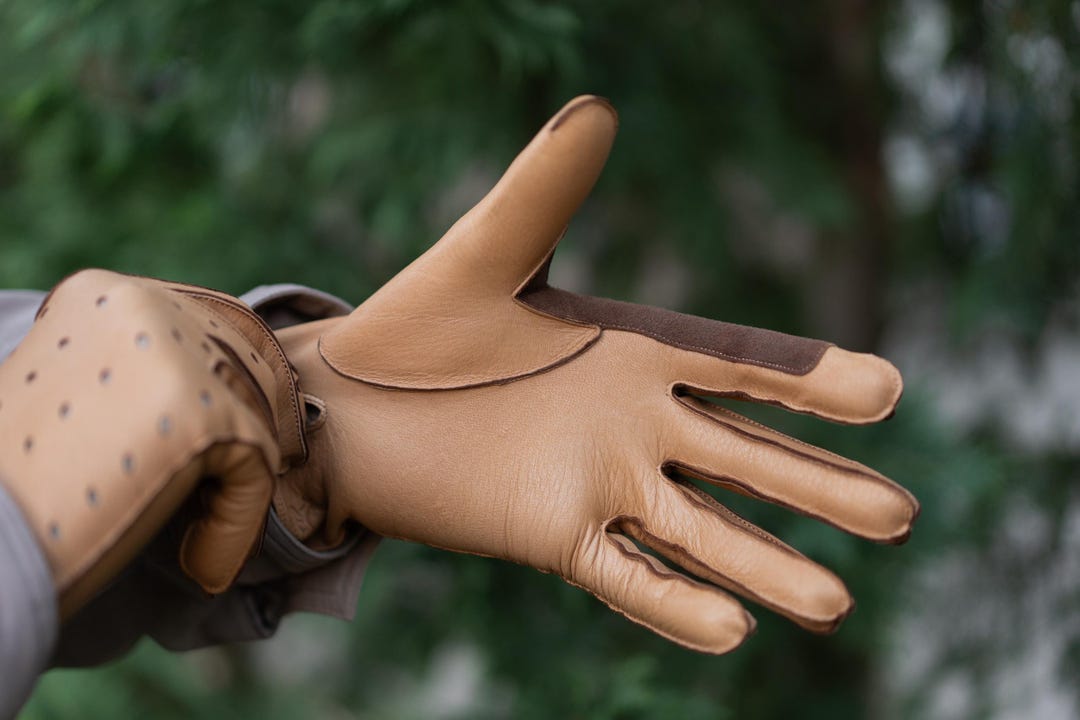 Men's UNLINED Gloves - TAN - Deerskin Leather - Etsy