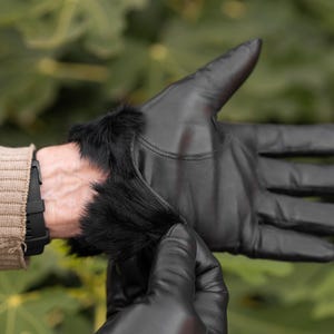 Men's RABBIT FUR Lined Gloves - BLACK - Hairsheep Leather - Etsy